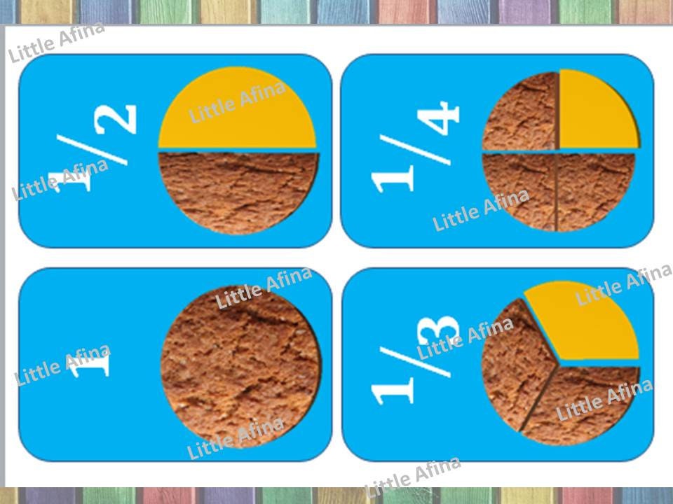Fraction Cards Matching Printable Cards for Studies Number Cards Number ...
