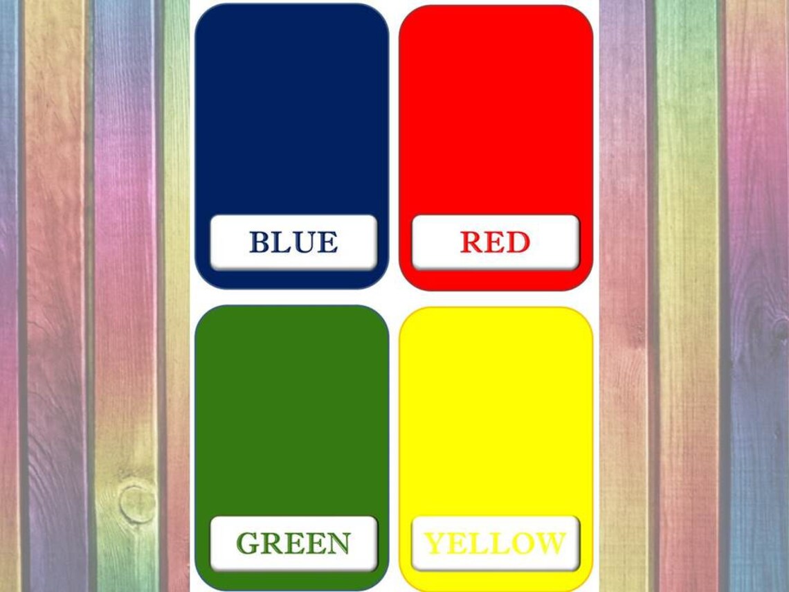 Color Cards Printable Flash Cards for Kids Learning Colours - Etsy
