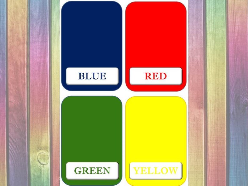 Color Cards Printable Flash Cards for Kids Learning Colours Cards for ...