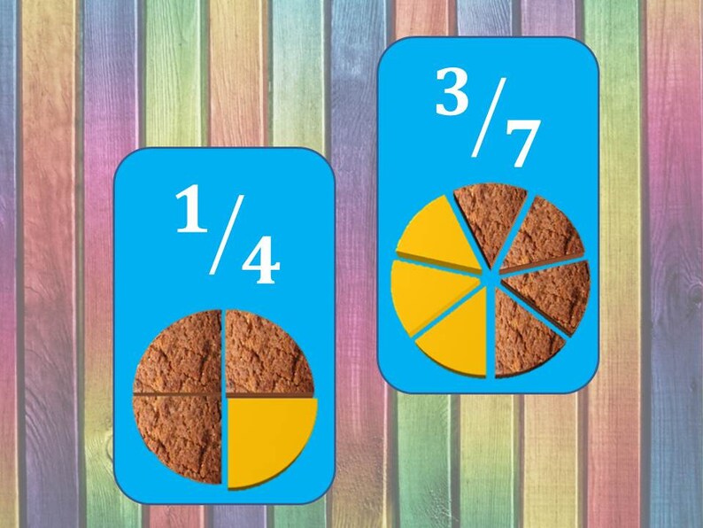 Fraction Cards Matching Printable Cards for Studies Number - Etsy