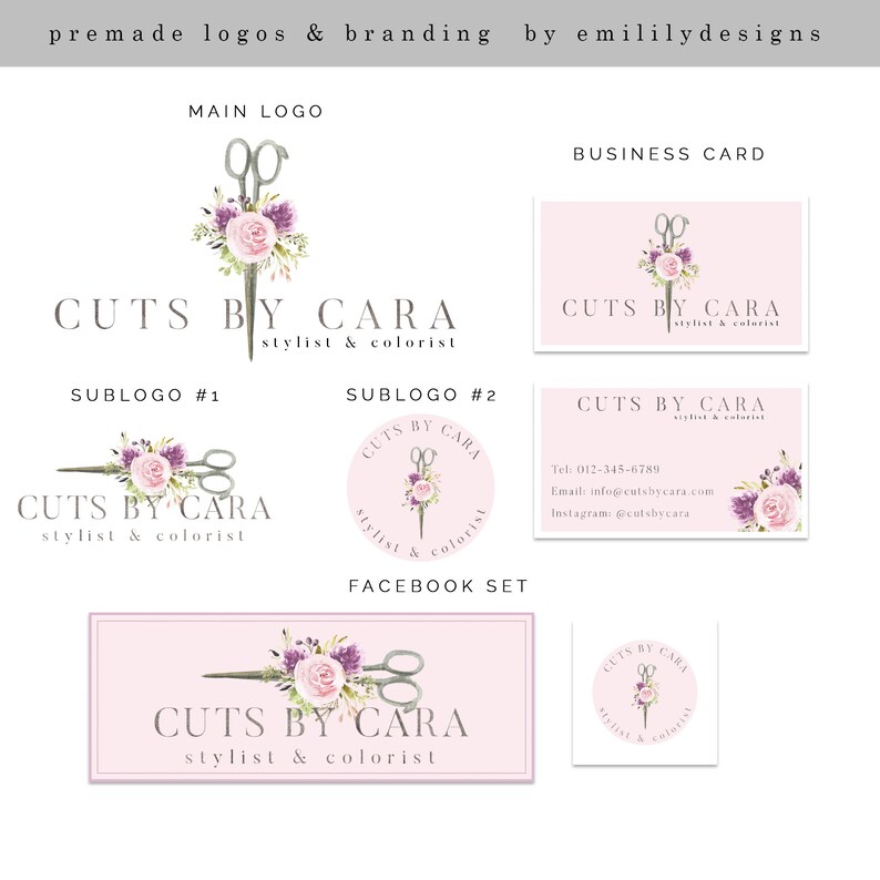 Premade Logo Logo Design Hair Logo Hair Stylist Logo - Etsy UK