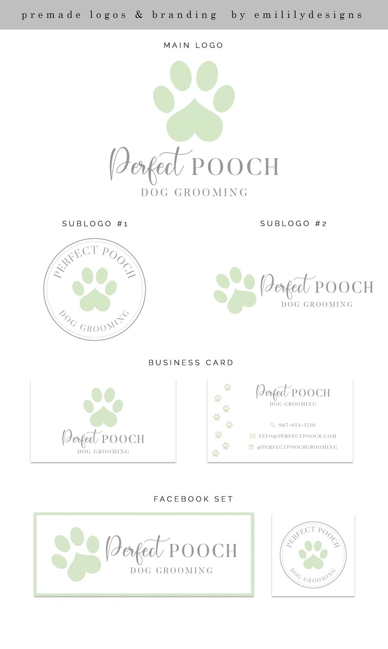Paw Premade Logo: Dog Walking, Pet Grooming Branding - Etsy
