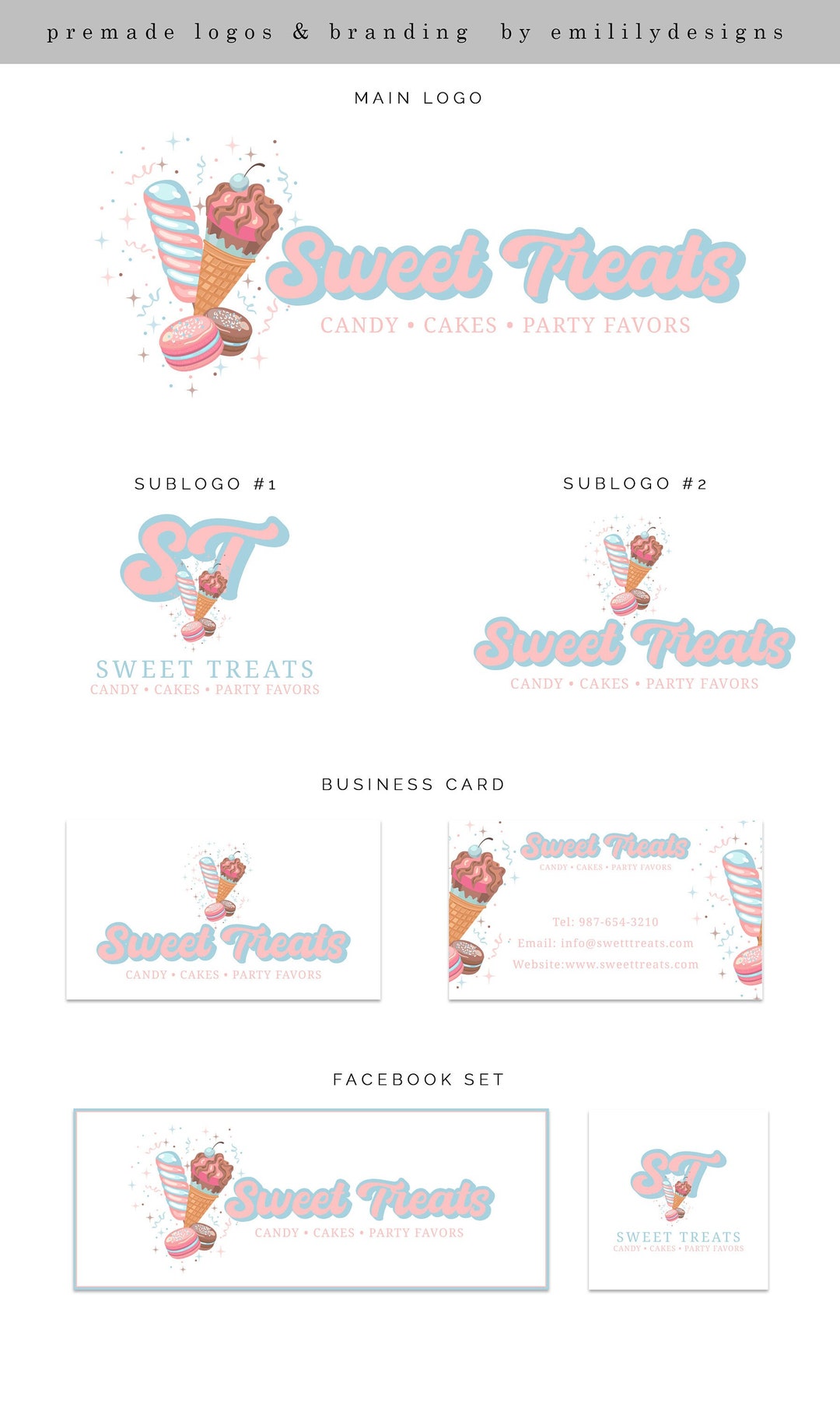 Premade Logo, Logo Design, Macaron Logo, Macaroon Logo, Sweet Logo ...