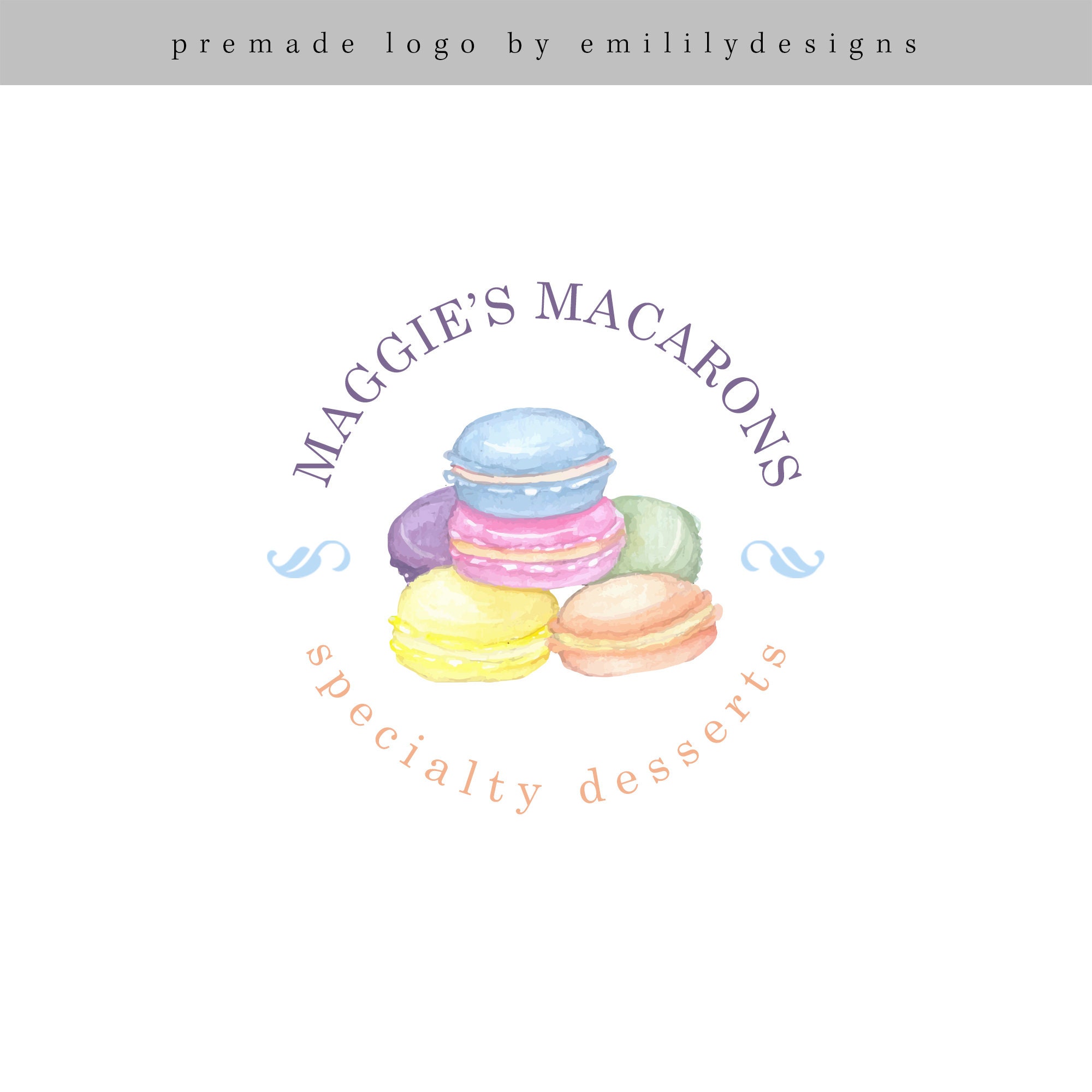 Premade Logo Logo Design Macaron Logo Macaroon Logo Sweet - Etsy UK