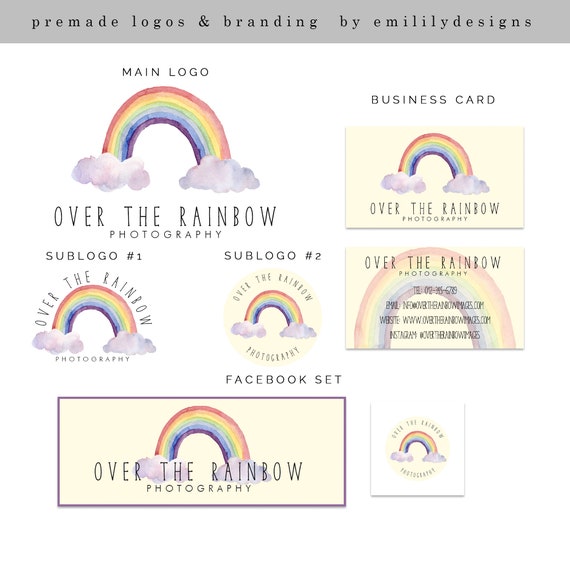 Rainbow Logo Cloud Logo Sky Logo Photography Logo Simple | Etsy UK