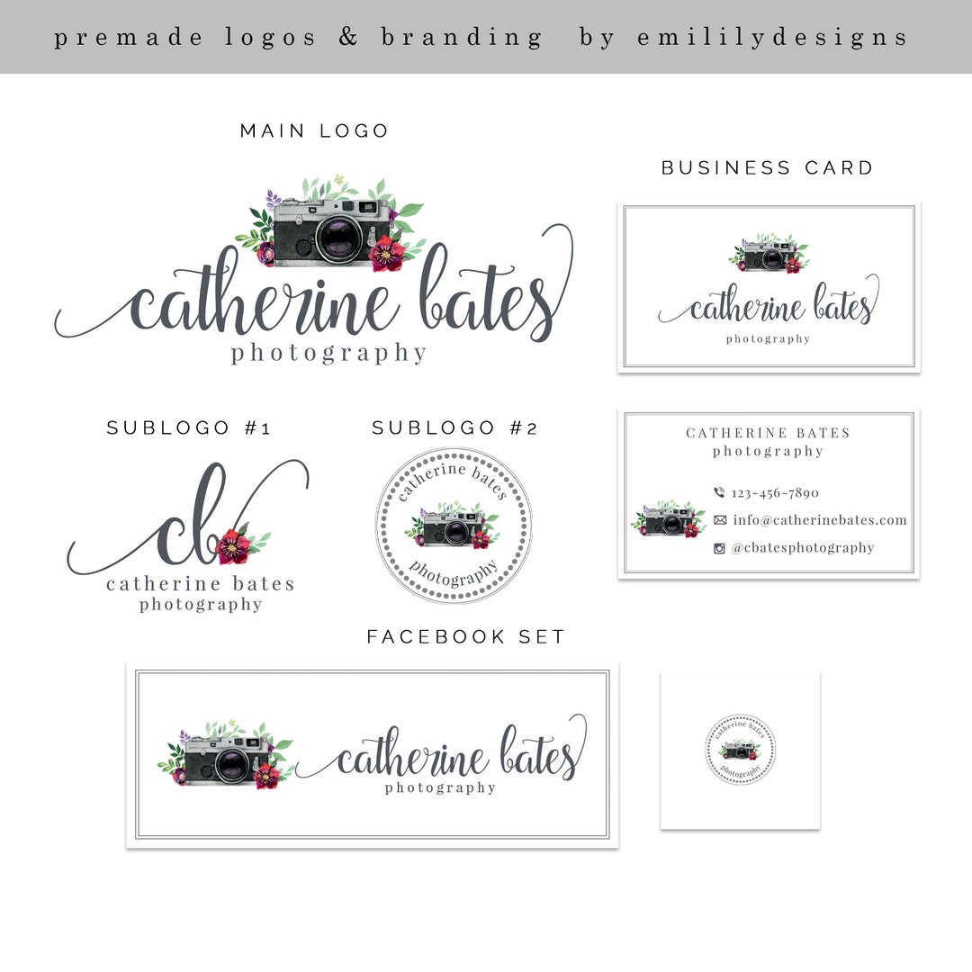 Premade Photography Logo: Camera Branding Kit & Watermark - Etsy