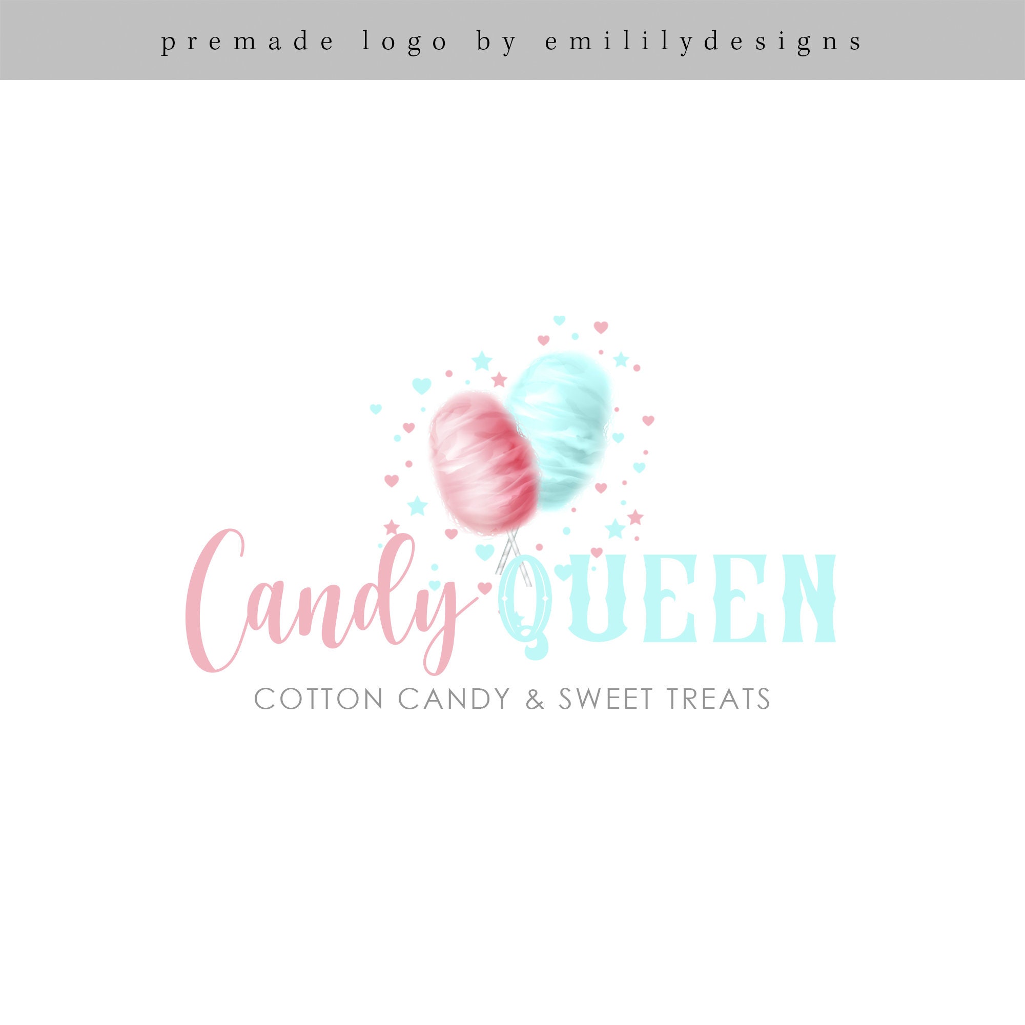 Watercolor Candy Logo Design: Premade Sweet Treats Branding - Etsy
