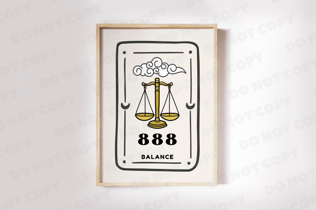 888 Angel Number Art Print | Luck Home Decor | Trendy Spiritual Posters ...