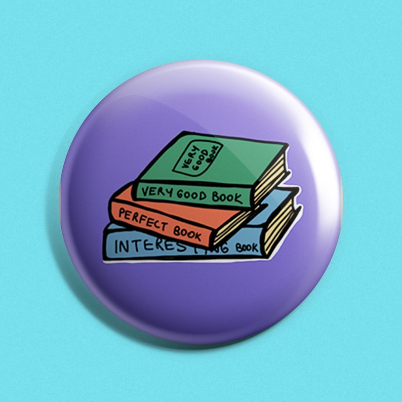 Book lover pin Book button badge Bookish gift Unique gift | Etsy