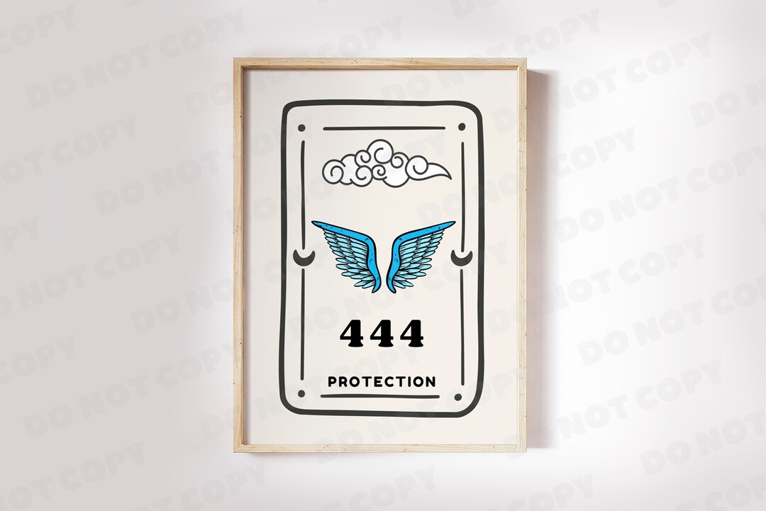 444 Angel Number Art Print | Protection Home Decor | Trendy Spiritual ...
