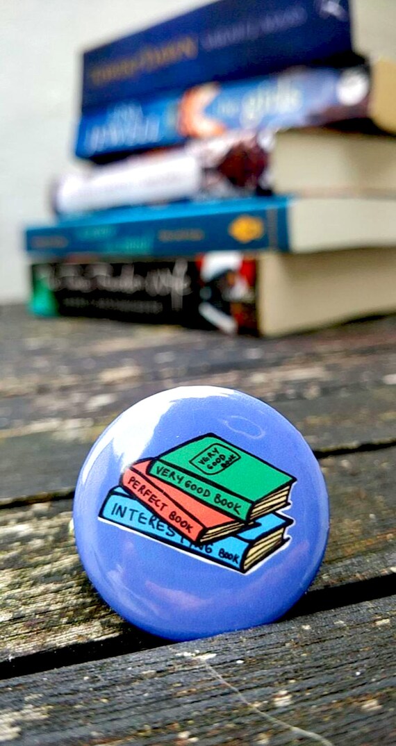 Book lover pin Book button badge Bookish gift Unique gift | Etsy