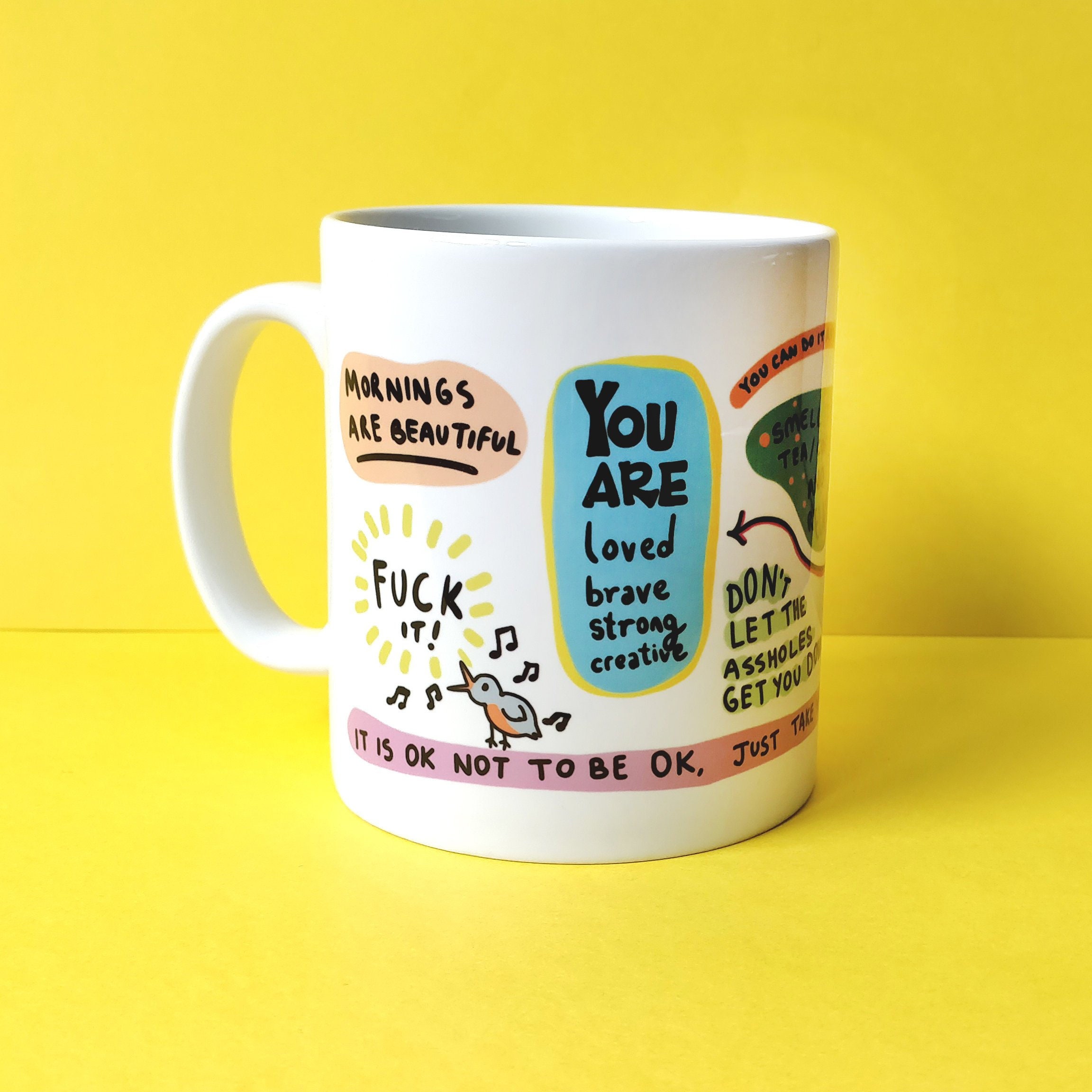 Self Care Mug Inspirational Coaster Motivational Quotes - Etsy UK