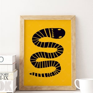 Snake Print, Snake Wall Art, Snake Home Decor, Snake Illustration ...