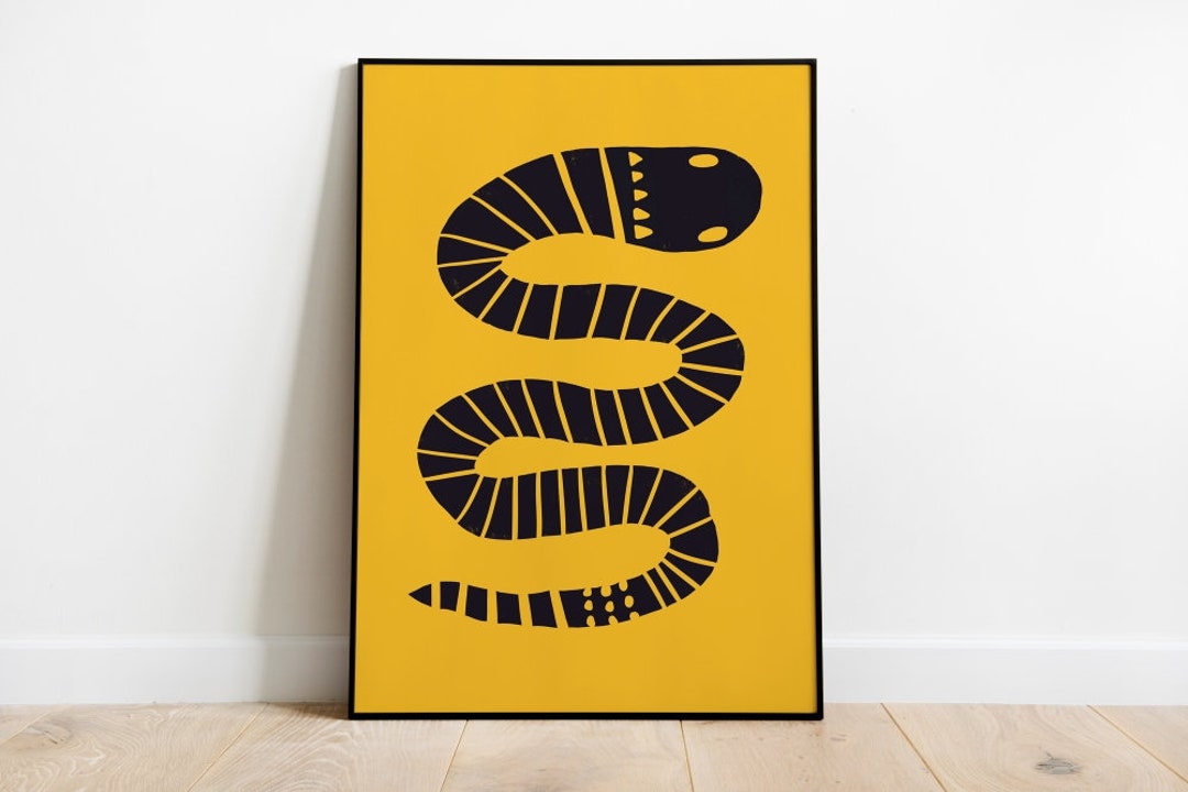 Snake Print, Snake Wall Art, Snake Home Decor, Snake Illustration ...