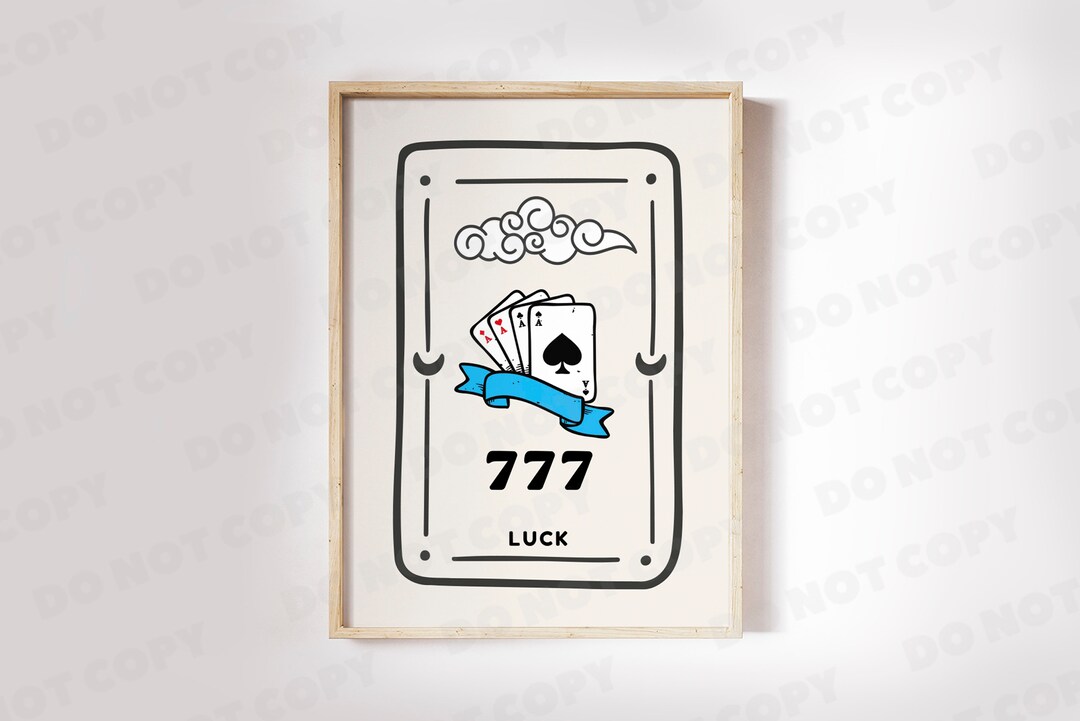 777 Angel Number Art Print | Luck Home Decor | Trendy Spiritual Posters ...