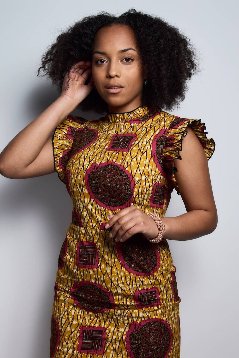 Açucena - African Mini Dress/woman Short Dress, Ankara Short Dress ...