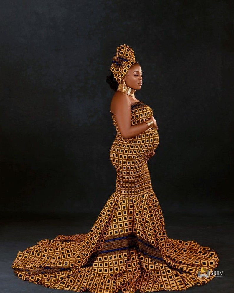 African Maternity Dress, African Baby Shower Dress, African Gender ...