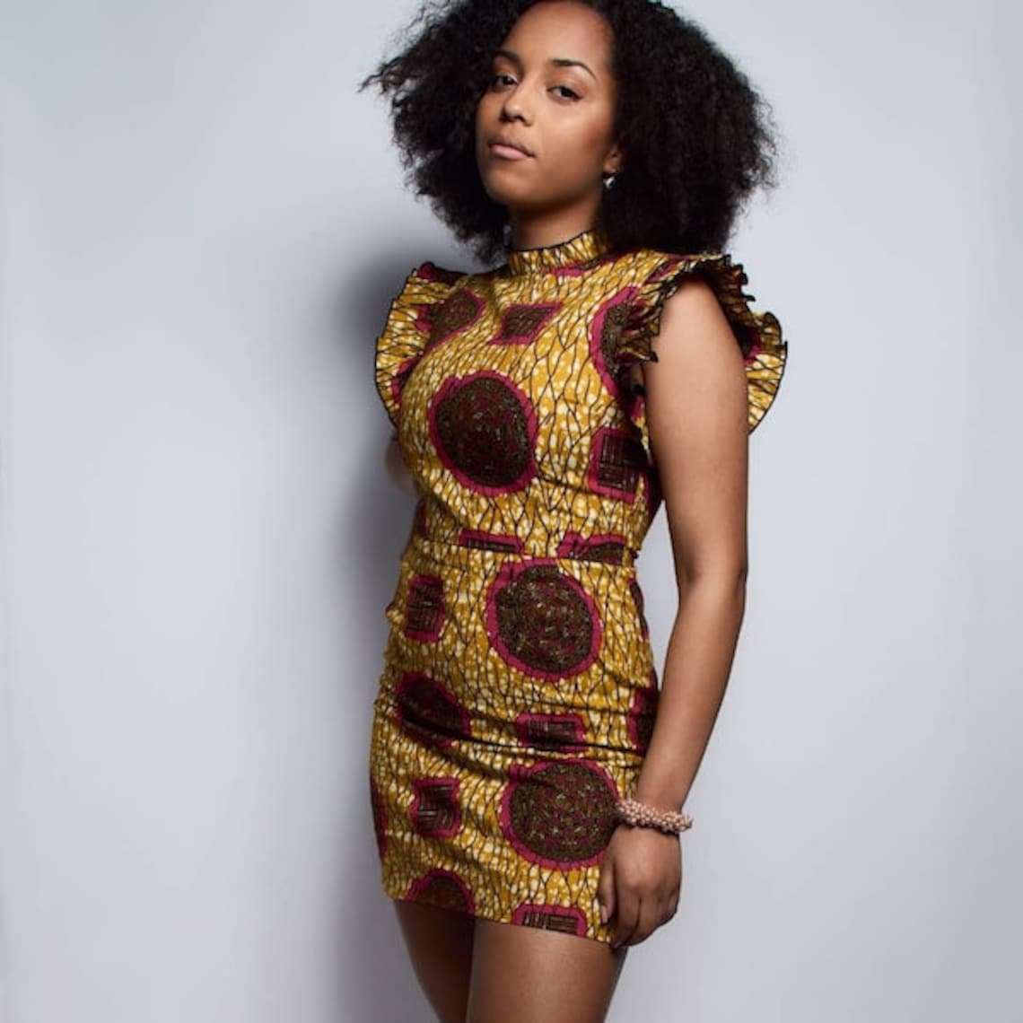 Açucena - African Mini Dress/woman Short Dress, Ankara Short Dress ...