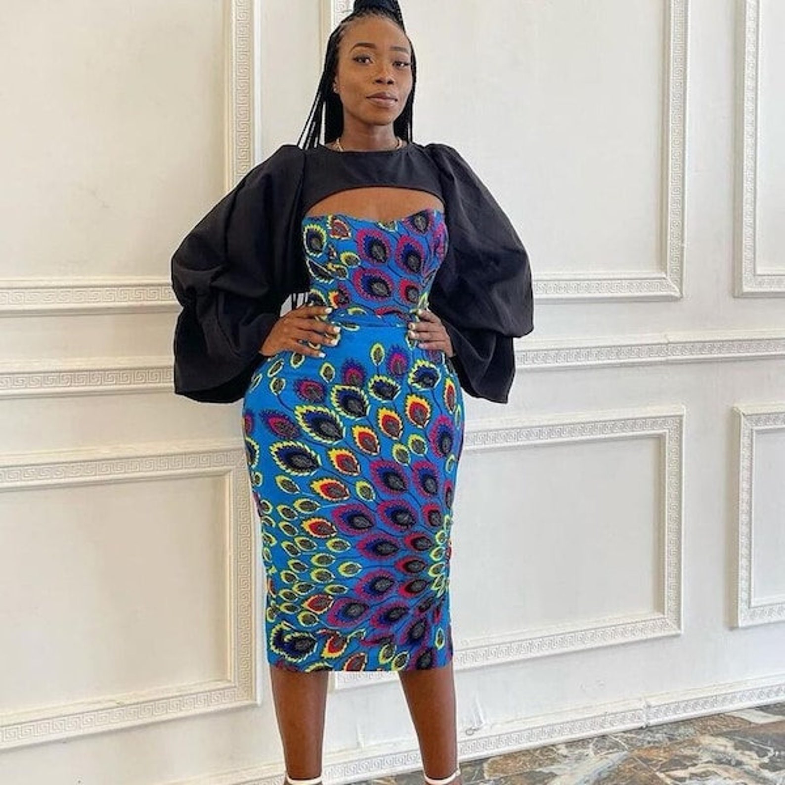 African Short Dress, African Floral Dress, African Formal Dress ...