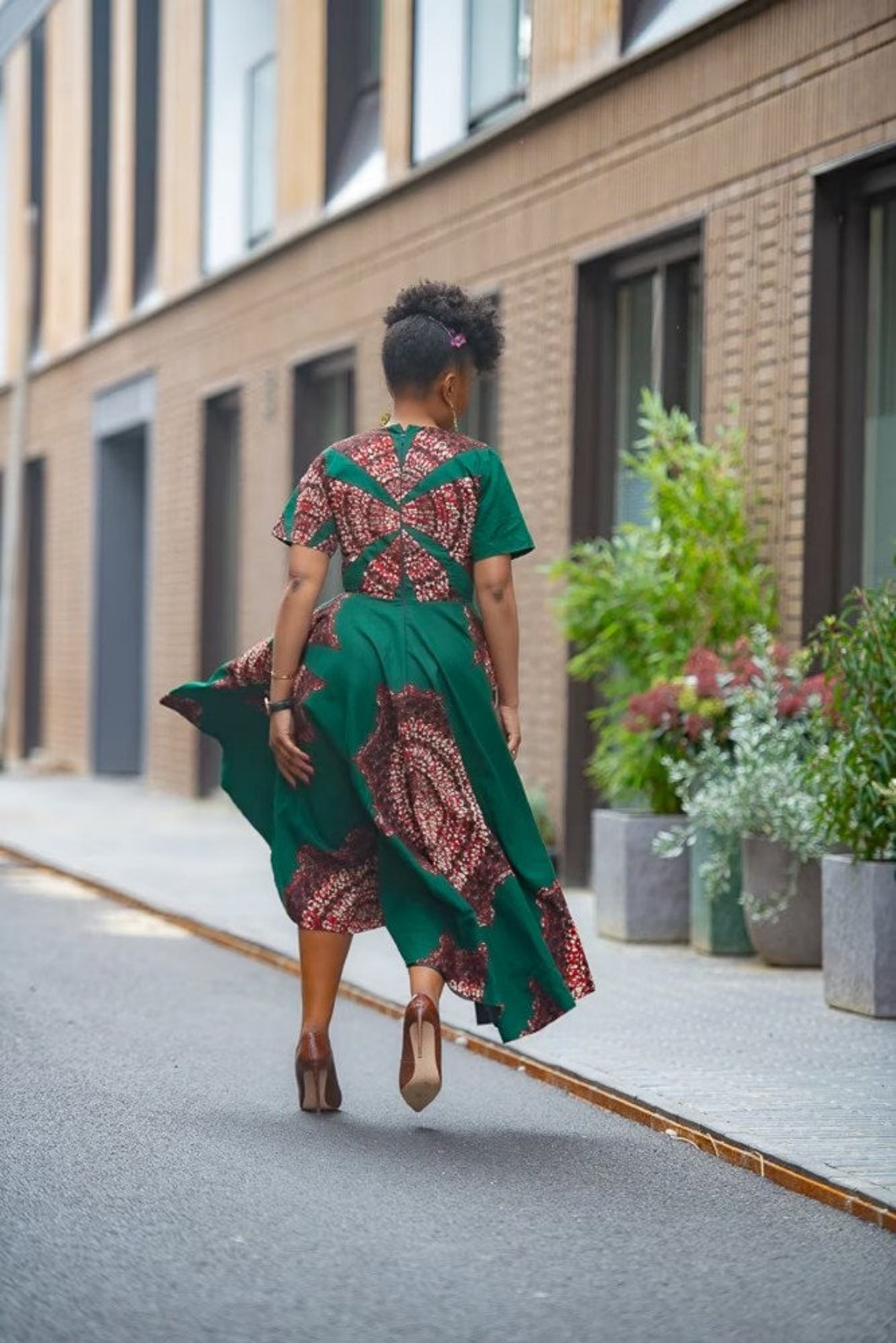 Hi-low Flare Dress African Fashion Wear Trendy African Dresses Beautiful African Casual Wear ...