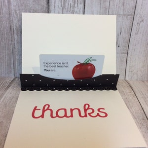 Teacher Thank You Card/ Giftcard/apple - Etsy