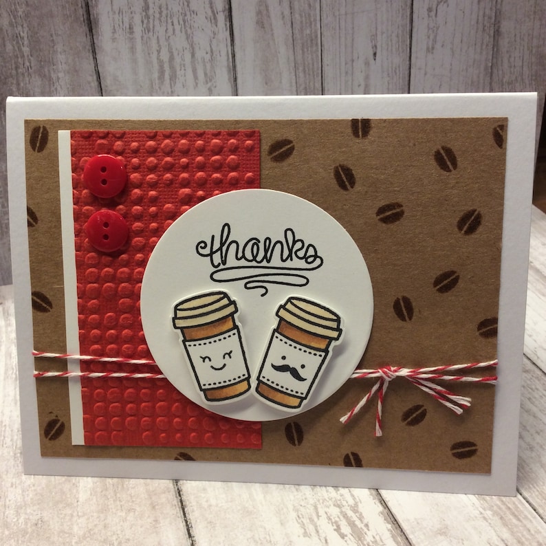Coffee-latte Themed Thank You Card and Giftcard Holder / for a Special ...