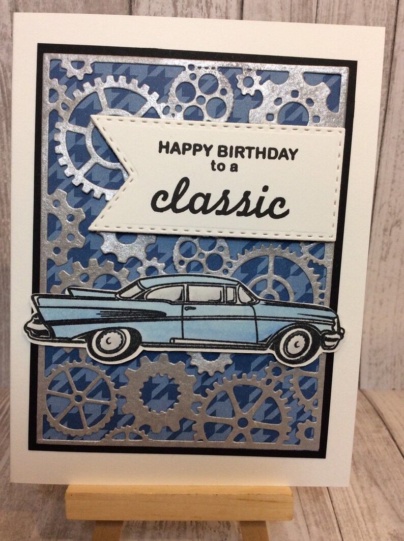 Unique Classic Car Themed Birthday Card - Etsy