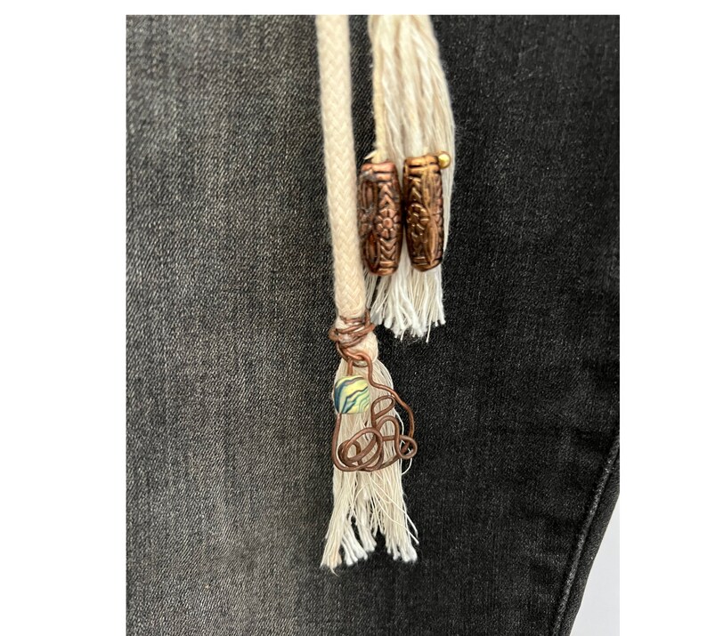 Rope Belts in a Natural Cream Color. Cotton Rope Belt With Fringe New ...