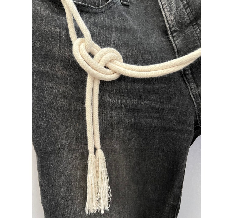 Rope Belts in a Natural Cream Color. Cotton Rope Belt With Fringe New ...