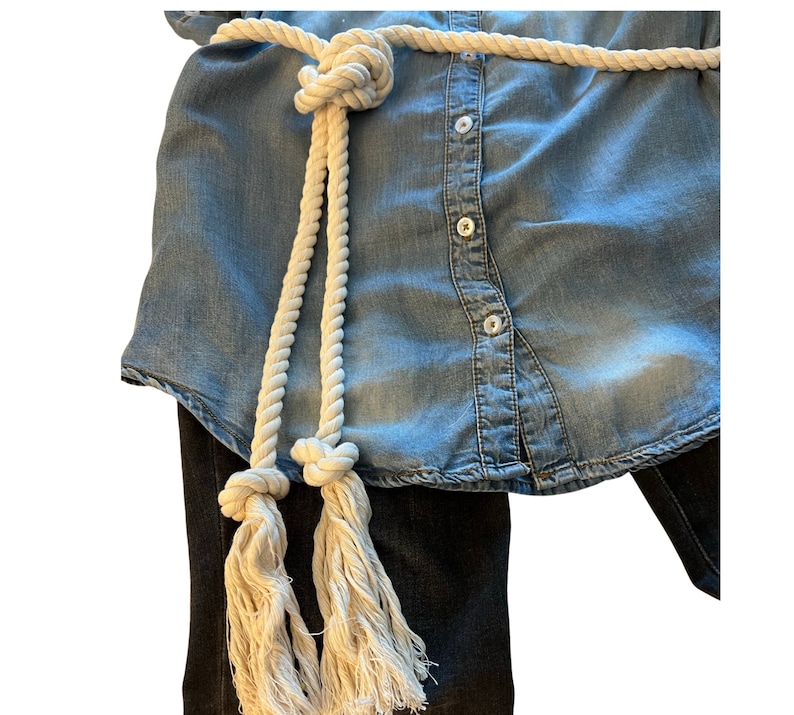 Rope Belts in a Natural Cream Color. Cotton Rope Belt With Fringe New ...