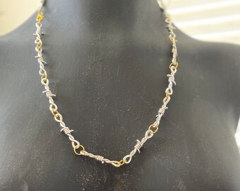 Barbed Wire Necklace Chain Barbed Wire Snake Chain Necklace Punk, Goth ...