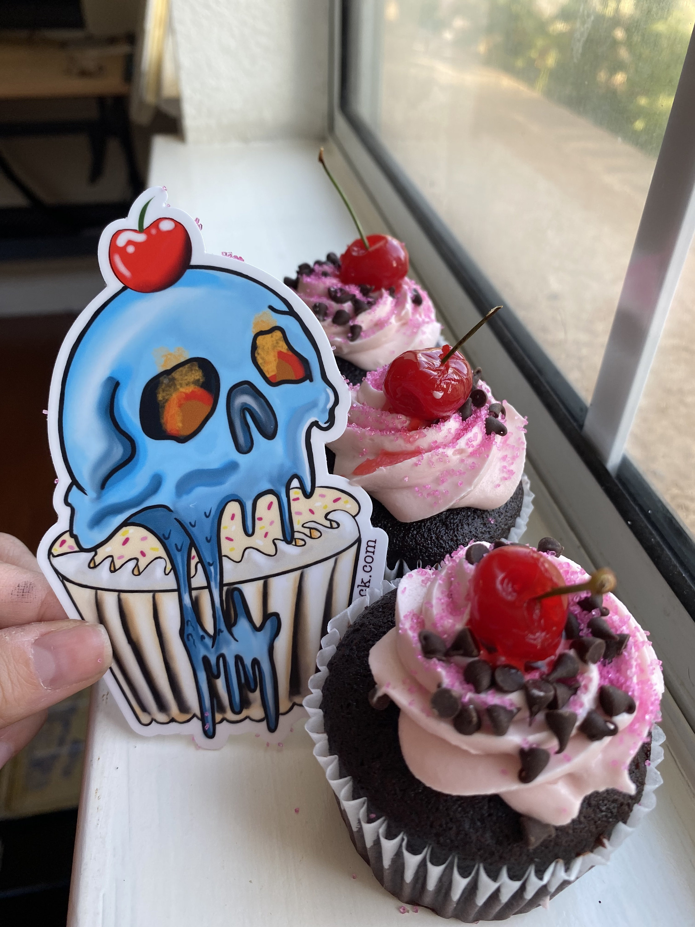 Skull Cupcake Vinyl Sticker - Etsy