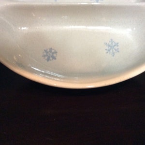 Vintage USA Pottery Snowflake Divided Serving Dish,speckled Background ...