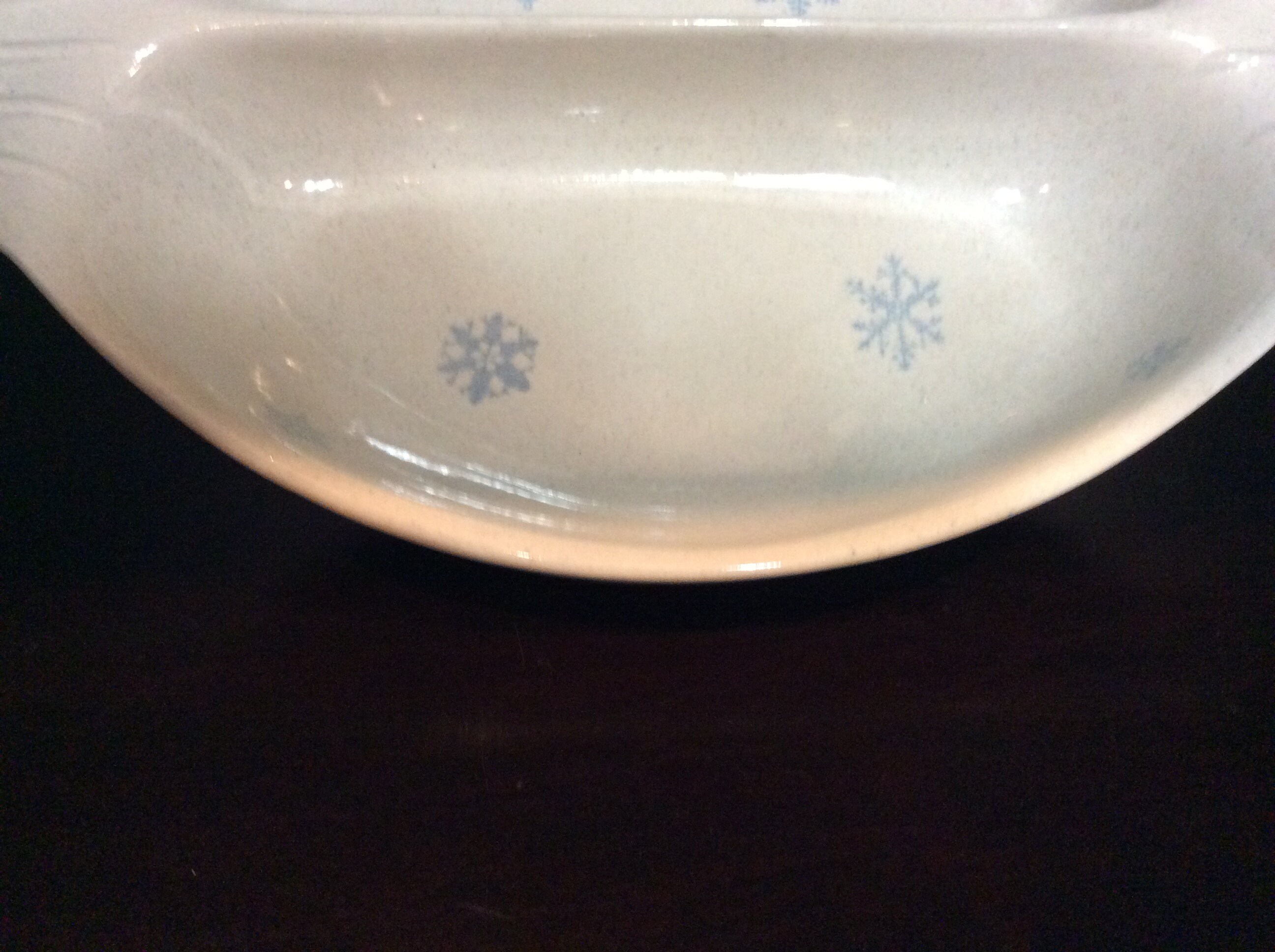 Vintage USA Pottery Snowflake Divided Serving Dish,speckled Background ...