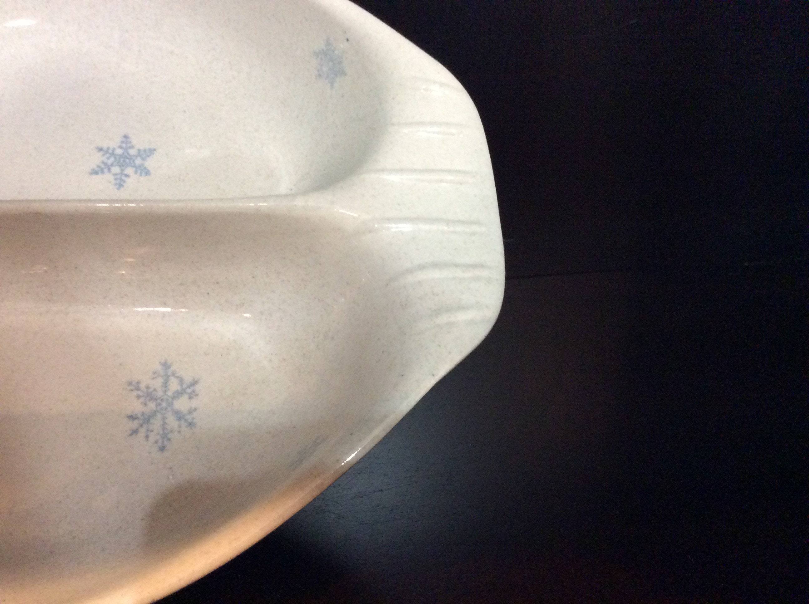 Vintage USA Pottery Snowflake Divided Serving Dish,speckled Background ...