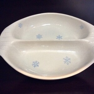 Vintage USA Pottery Snowflake Divided Serving Dish,speckled Background ...