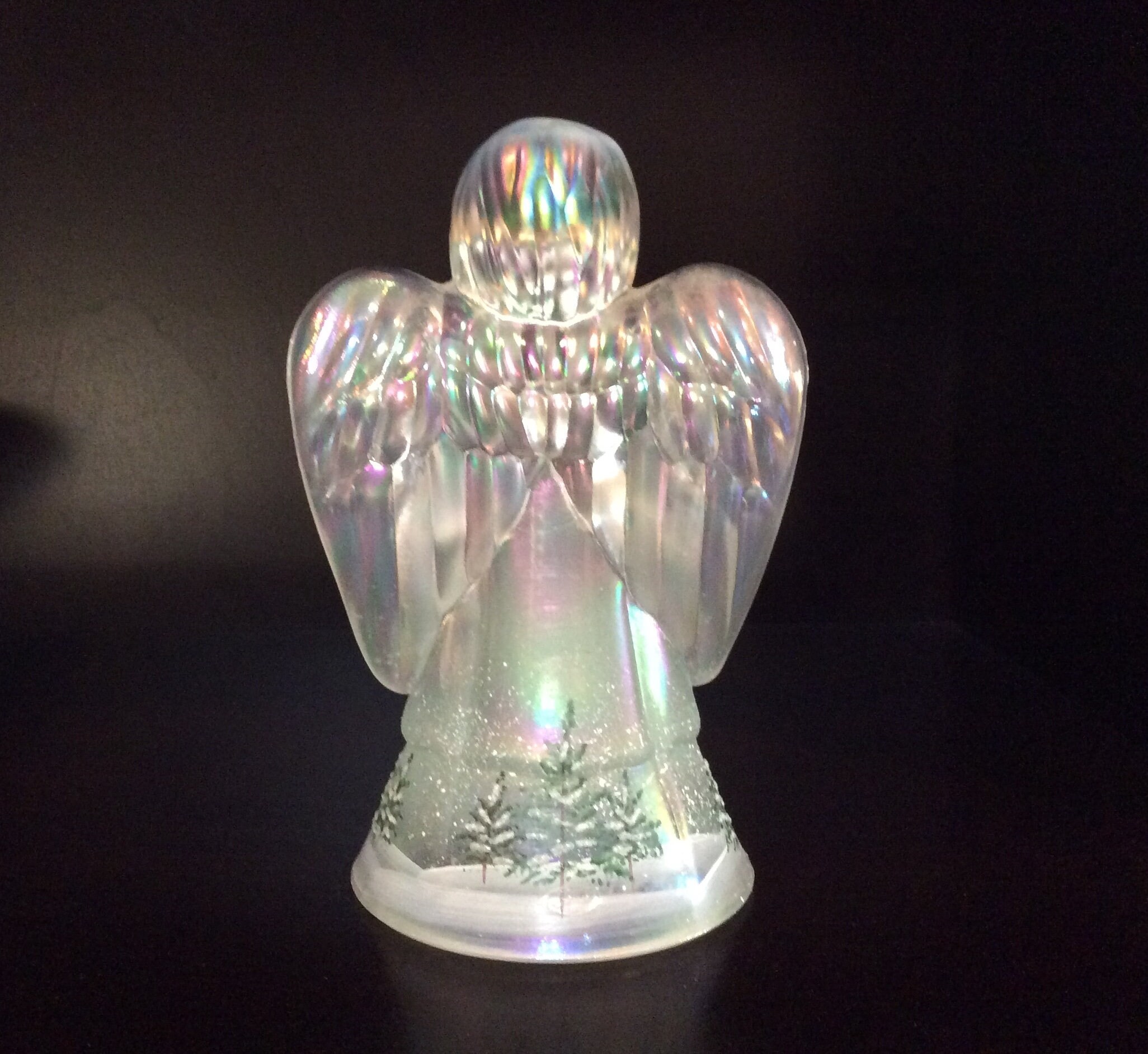 Fenton Angel Bell With Label,vintage Fenton,clear Iridescent,fenton Art ...