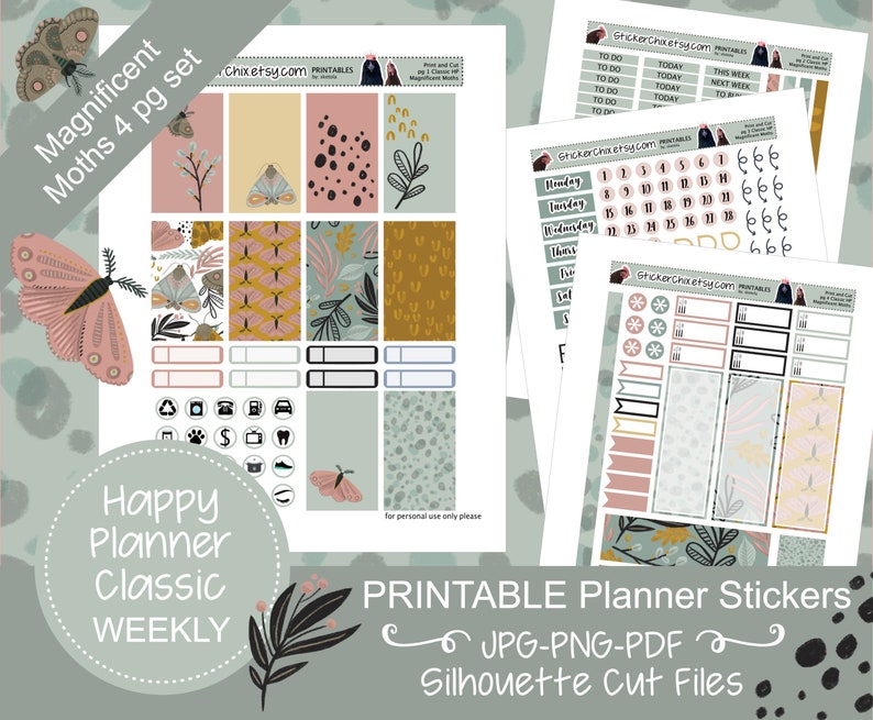 Printable Planner Stickers, Happy Planner Classic Weekly, Magnificent ...