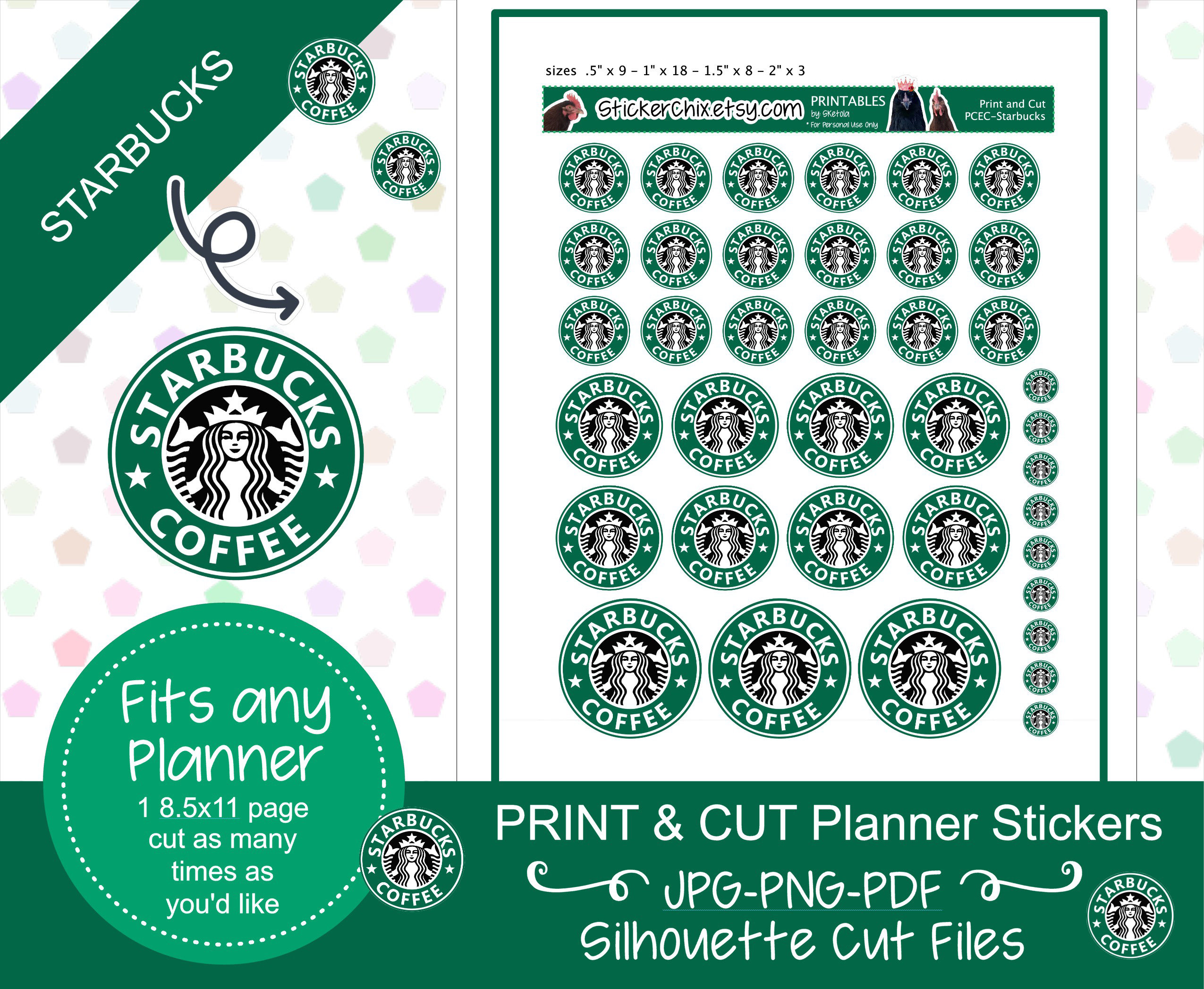 Printable Planner Stickers, Starbucks for Any Planner Download ...