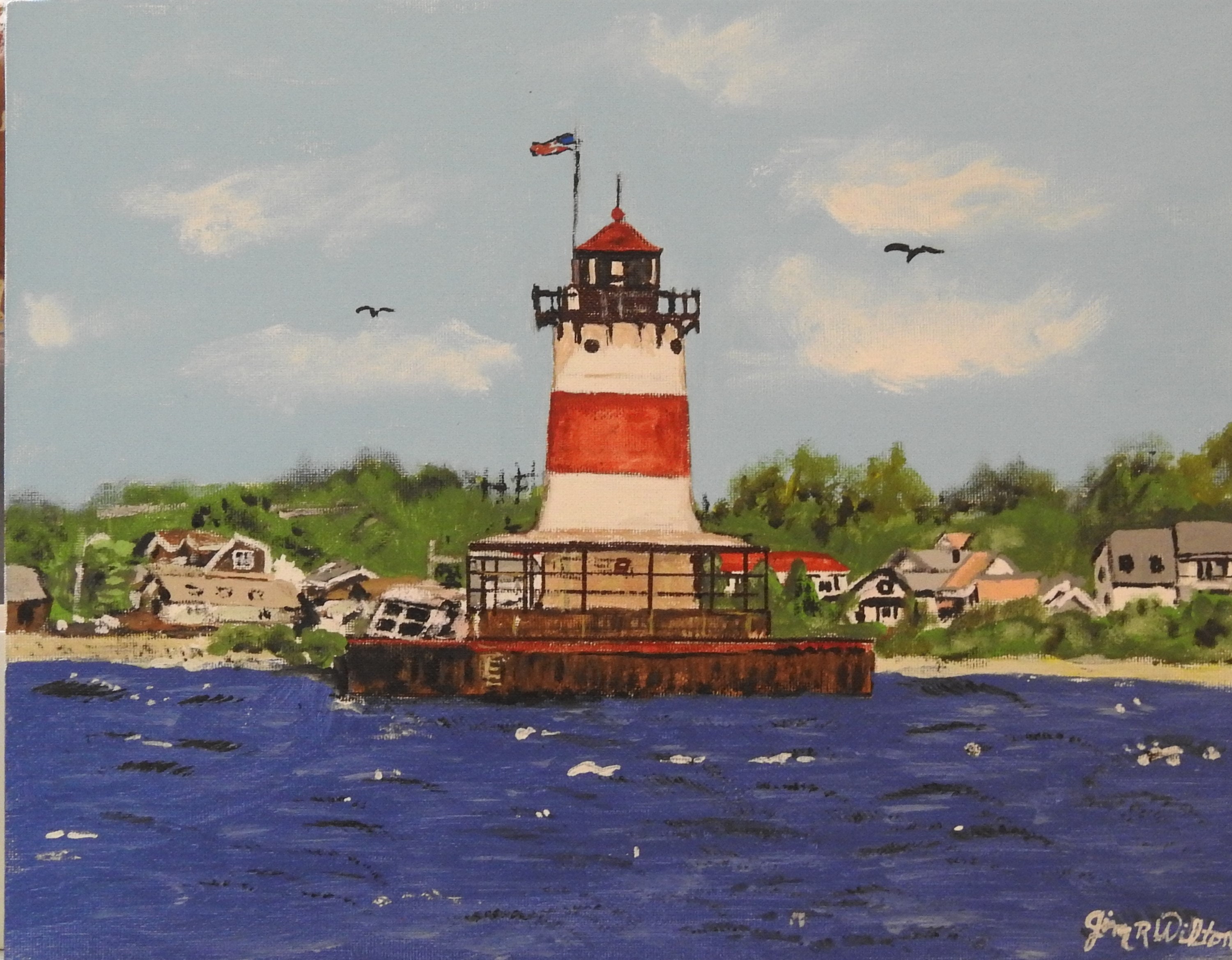 Borden Flats Lighthouse Fall River Ma.11x14 Canvas Panel - Etsy