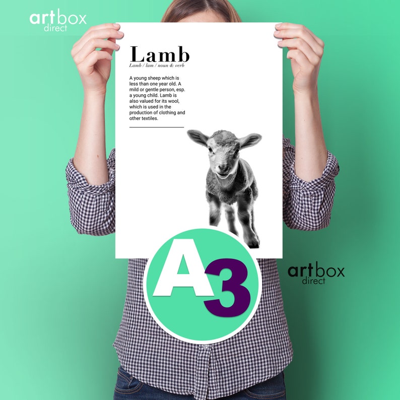 Cute Lamb Print Nursery Decor, Printable Lamb Wall Art, Downloadable ...