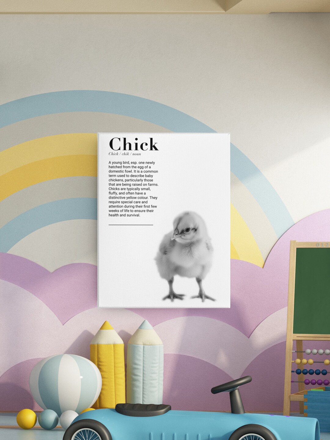 Cute Chick Print Nursery Decor, Printable Chick Wall Art, Downloadable ...