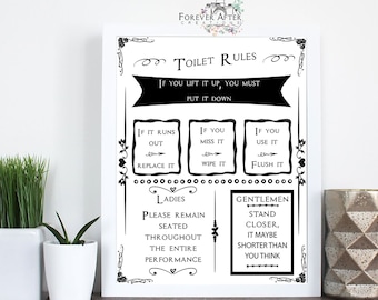 Compost Toilet Rules Guide Zero Waste Bathroom Sign Printable Download ...