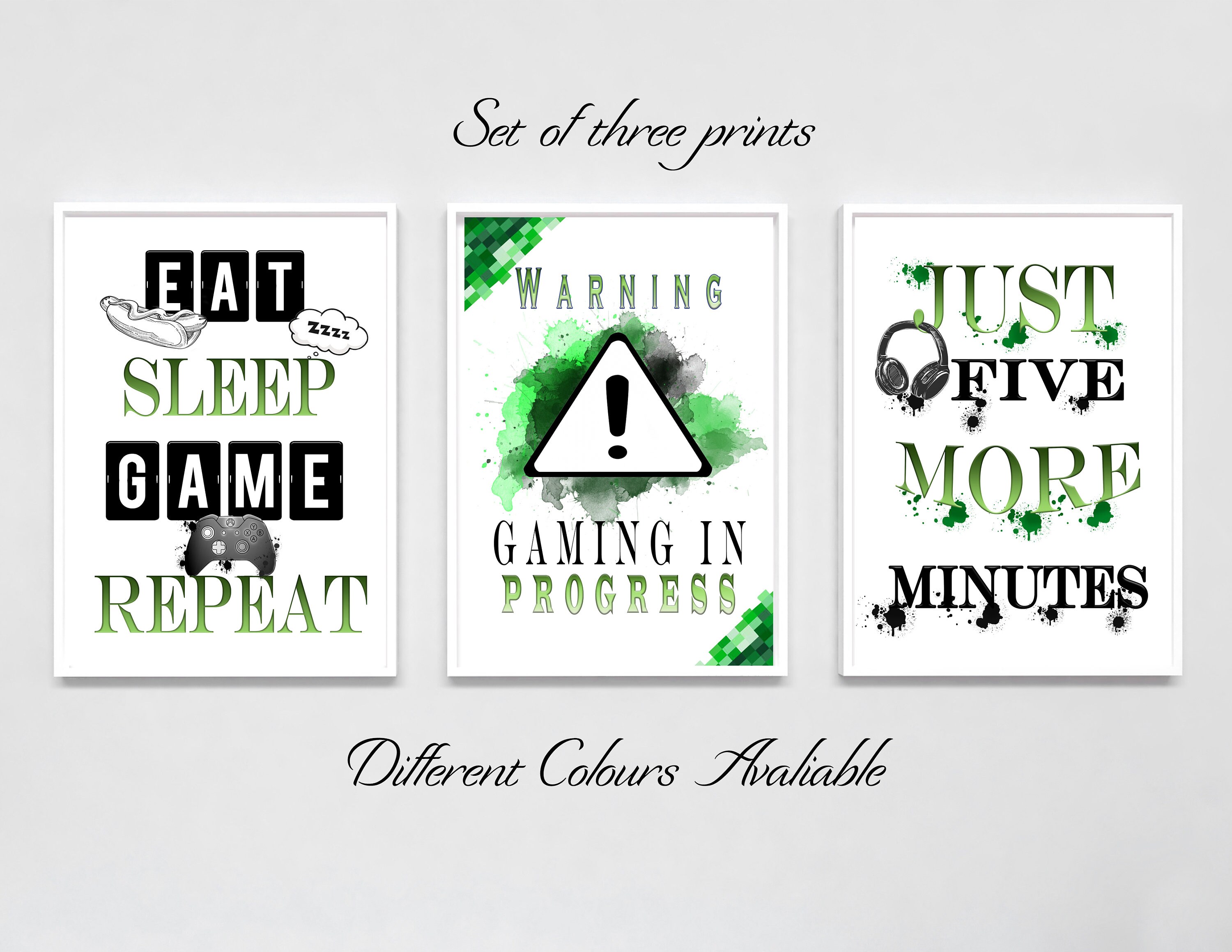 Gaming Prints Gamer Prints Typography Wall Prints Gamer - Etsy UK