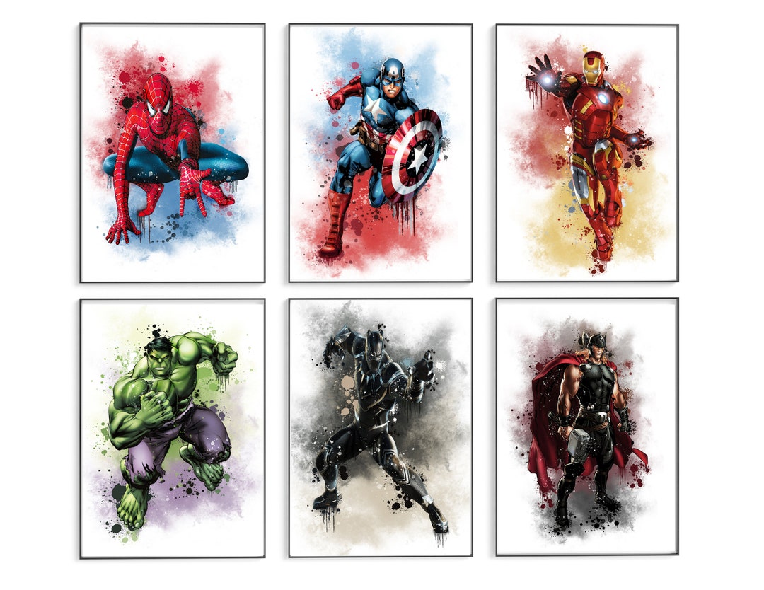 Superhero Splash Artwork Prints: Comic Book Wall Art - Etsy