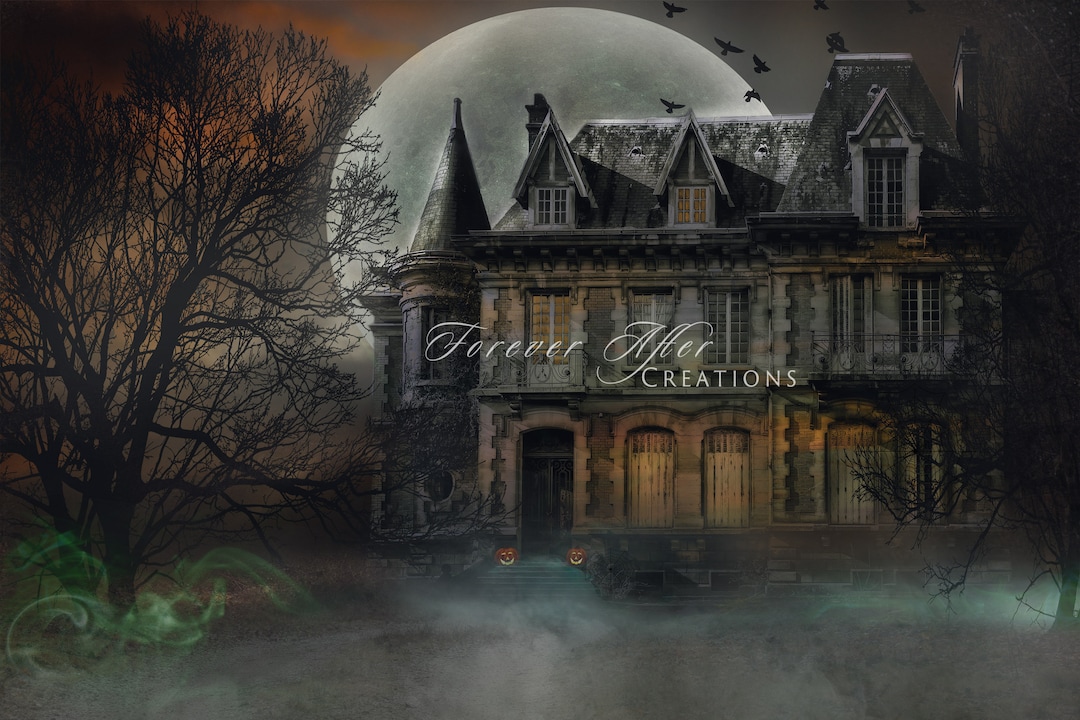 Spooky Haunted House Digital Background/backdrop - Etsy