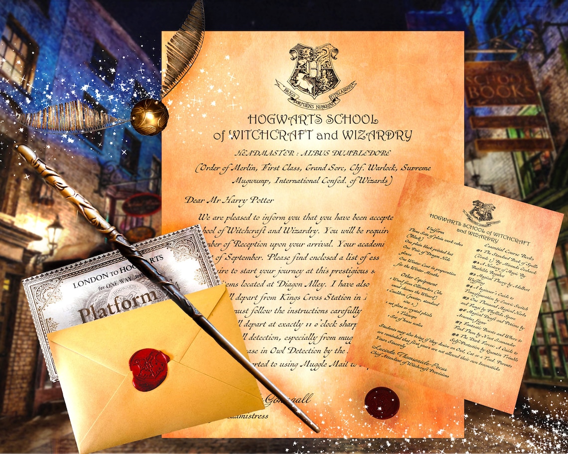 Personalised Wizard Acceptance Letter Bundle Magical Letter - Etsy UK