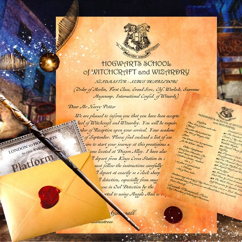 Personalised Wizard Acceptance Letter Bundle Magical Letter - Etsy UK