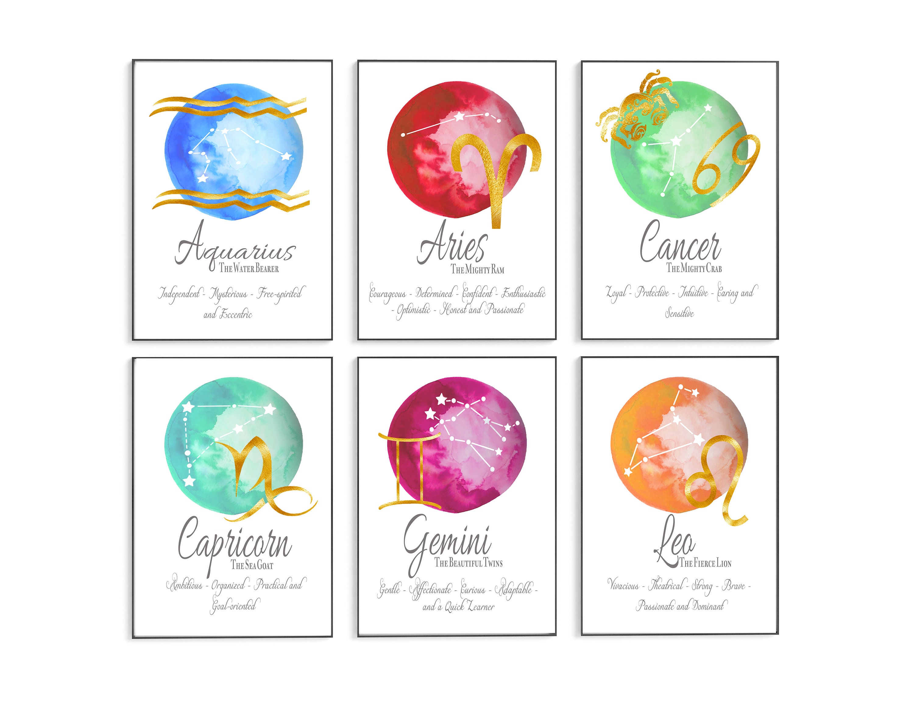 Free printable zodiac signs - Horoscopeaz.com