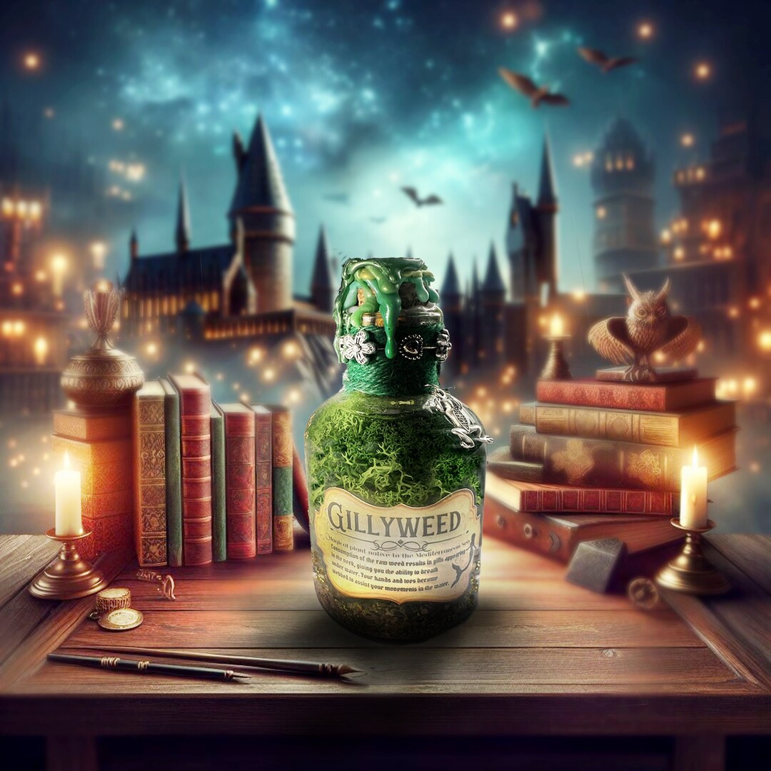 Gillyweed Potion | Apothecary Herbology Bottle | Magical Collectors ...